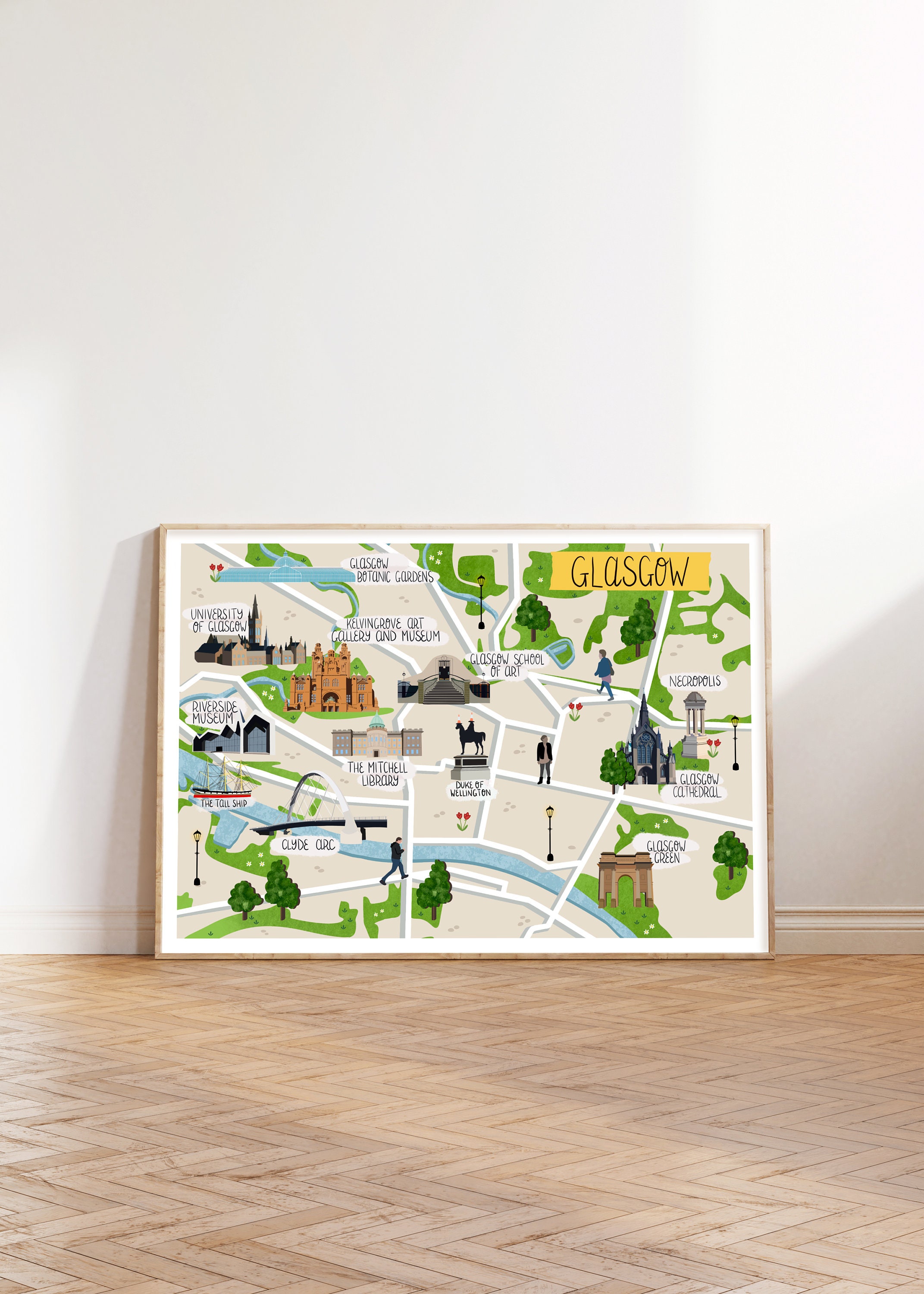 Glasgow Map Illustrated Map of Glasgow Glasgow Illustrated Glasgow Map ...