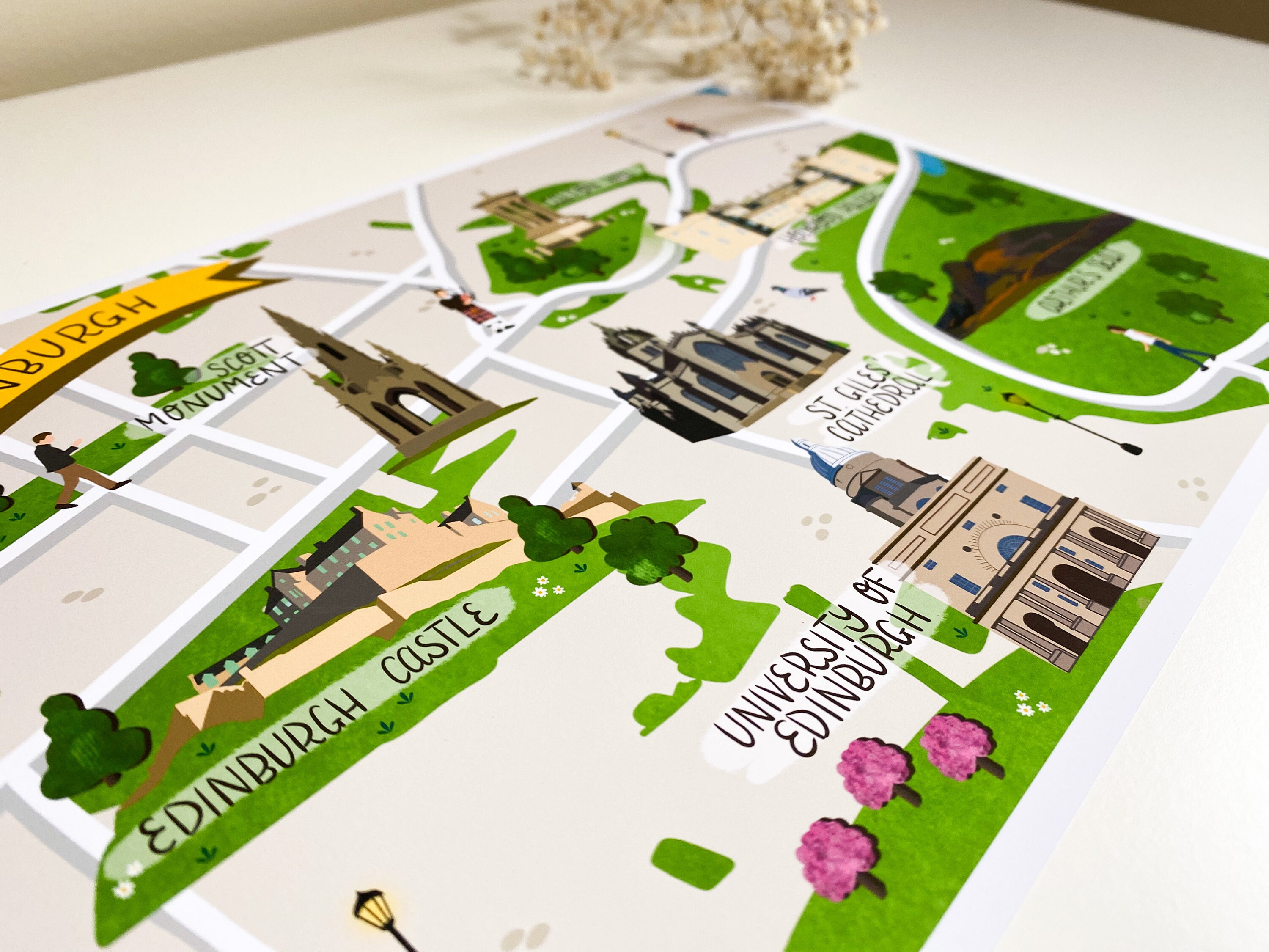 Edinburgh Map Illustrated Map of Edinburgh Edinburgh Illustrated ...