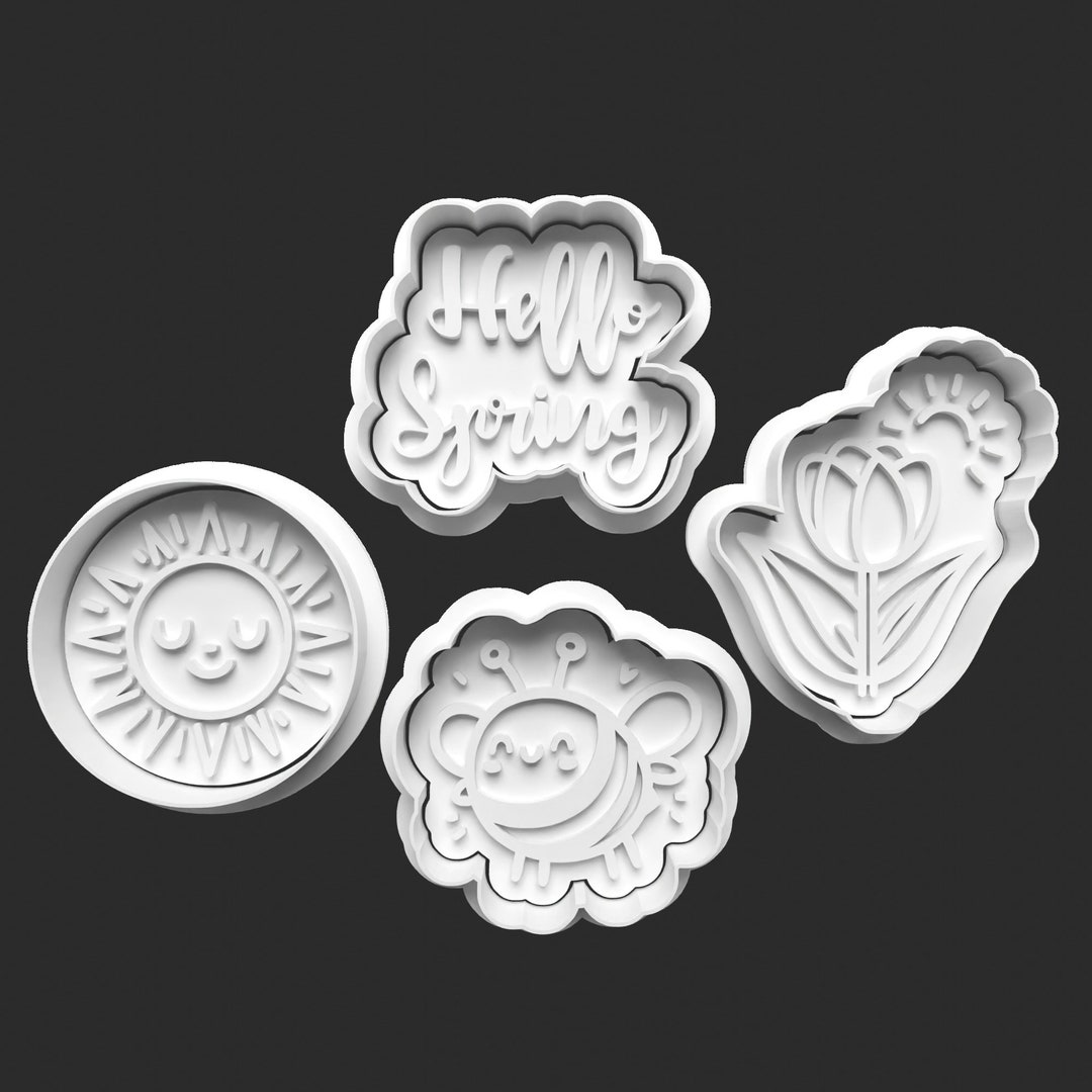 Spring Cookie Cutter and Stamps Springtime/flowers/sunshine 3d Printed ...