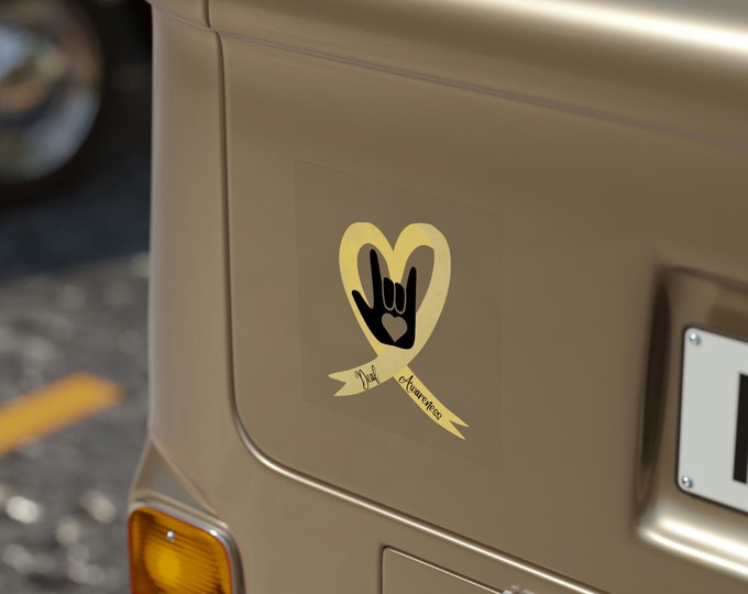 Deaf Sticker, Deaf Awareness Ribbon Sticker, Deaf Decal, Deaf Support ...