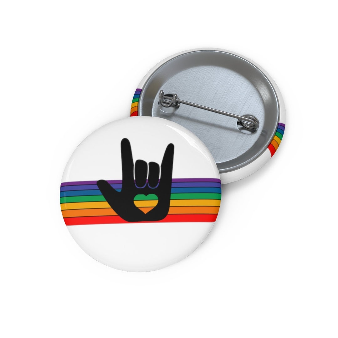 ASL, Deaf Pride, Gay Pride Button - Etsy