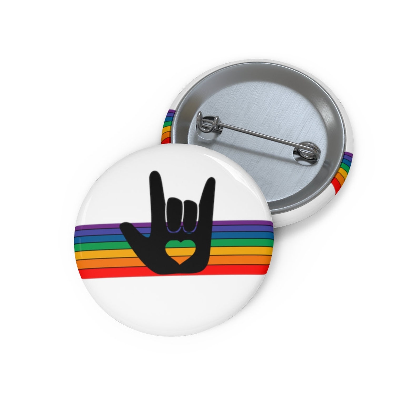 ASL, Deaf Pride, Gay Pride Button - Etsy