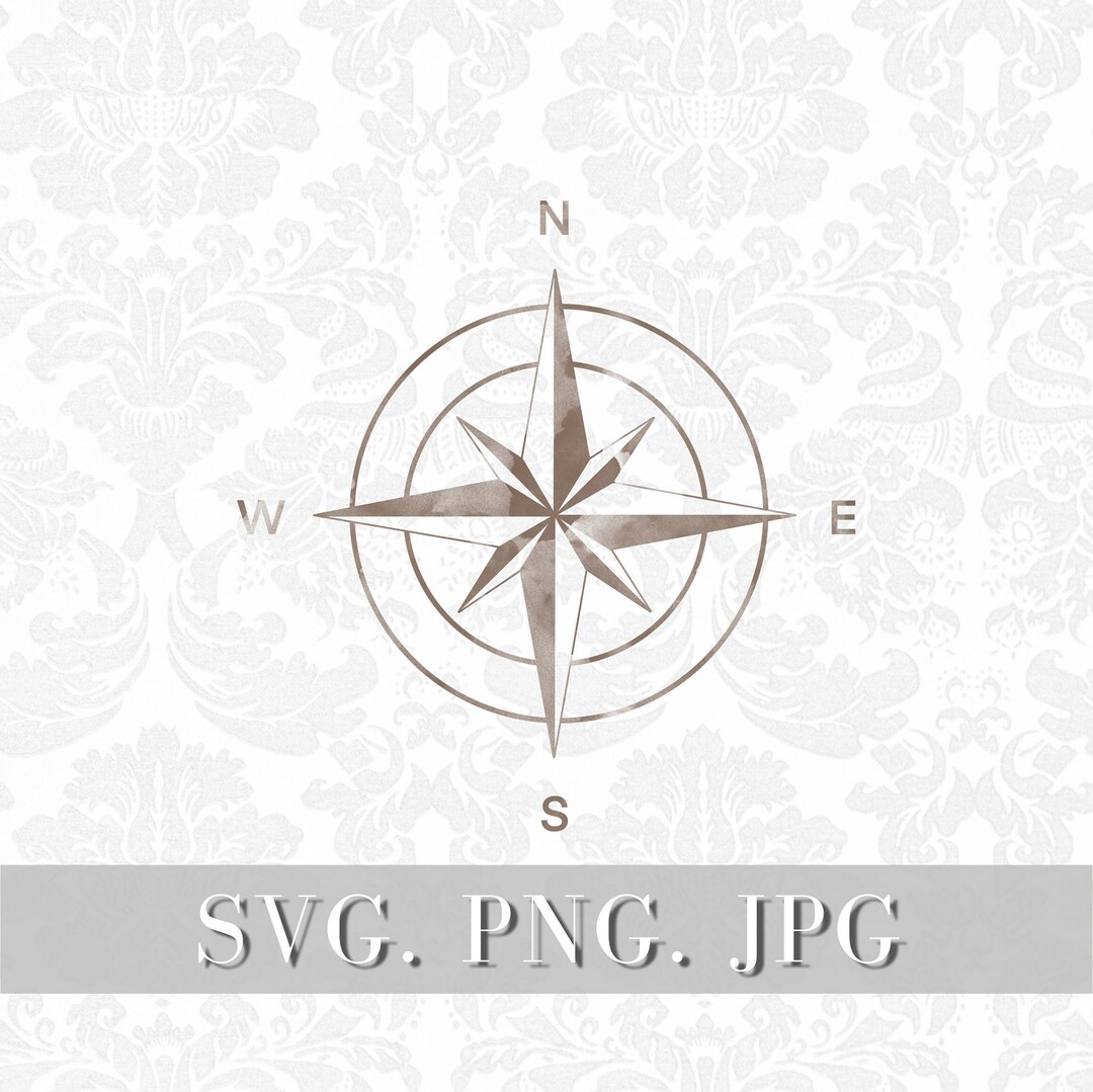Compass Svg, Compass Rose Svg, Nautical Compass Svg, Compass Silhouette ...