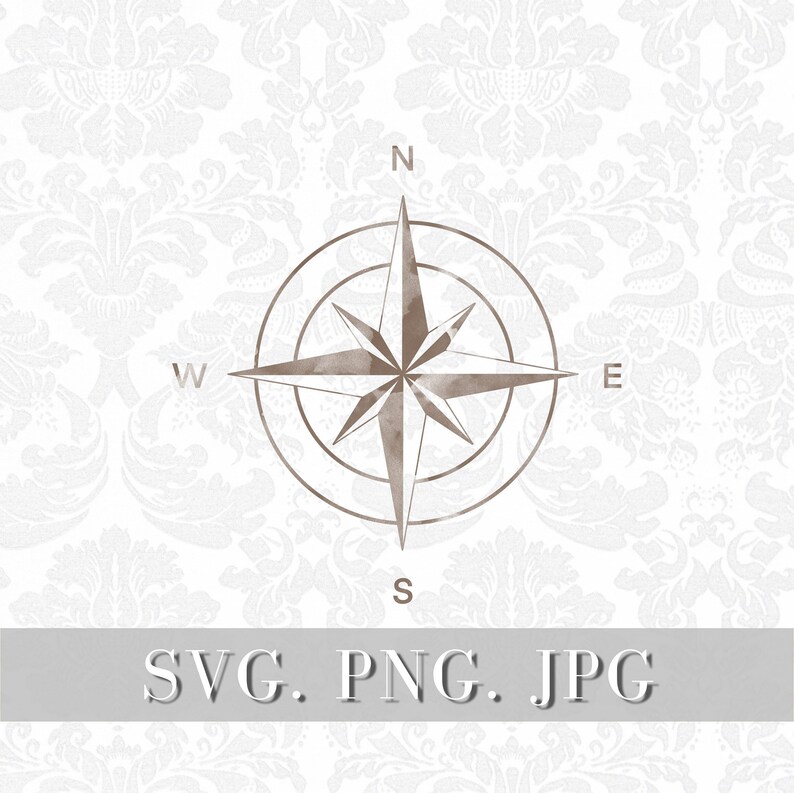 Compass svg, Compass Rose svg, Nautical Compass svg, Compass Silhouette ...