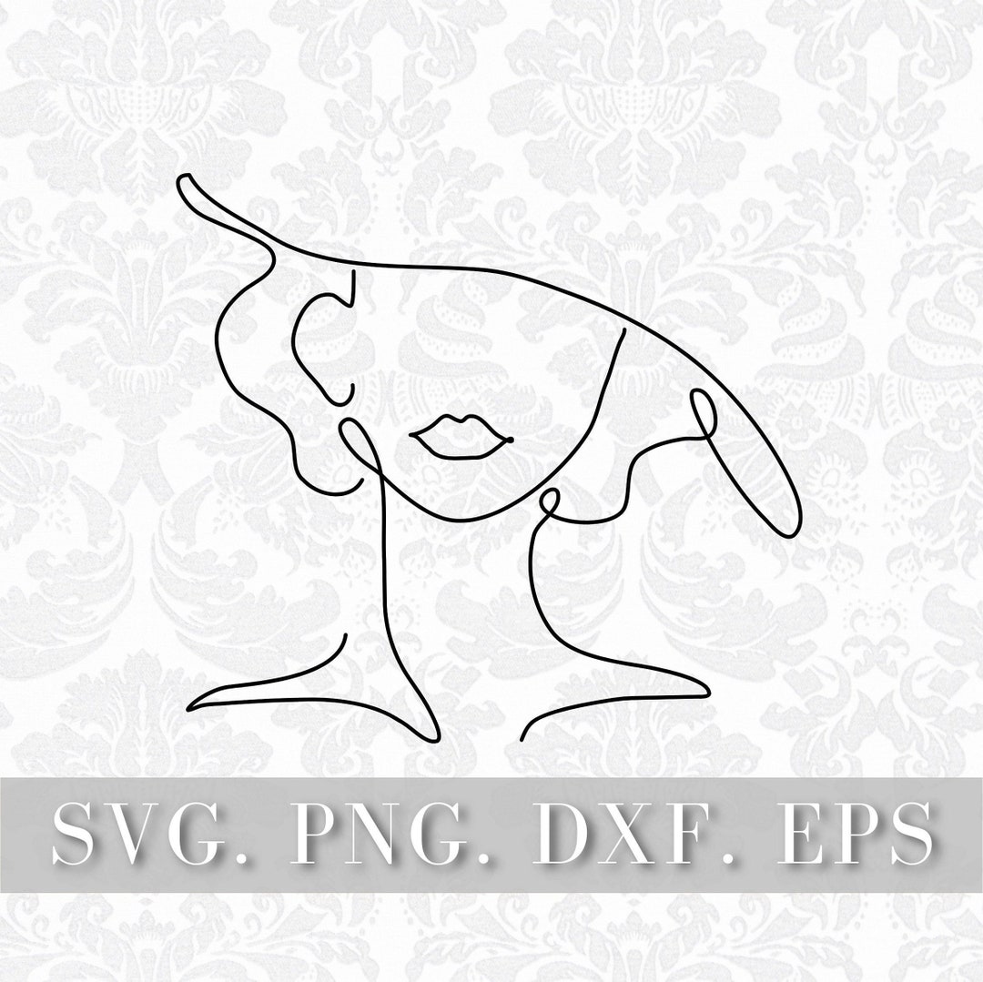 Line Art Woman Face Svg Drawing, Abstract Svg Minimal Face, Single Line ...