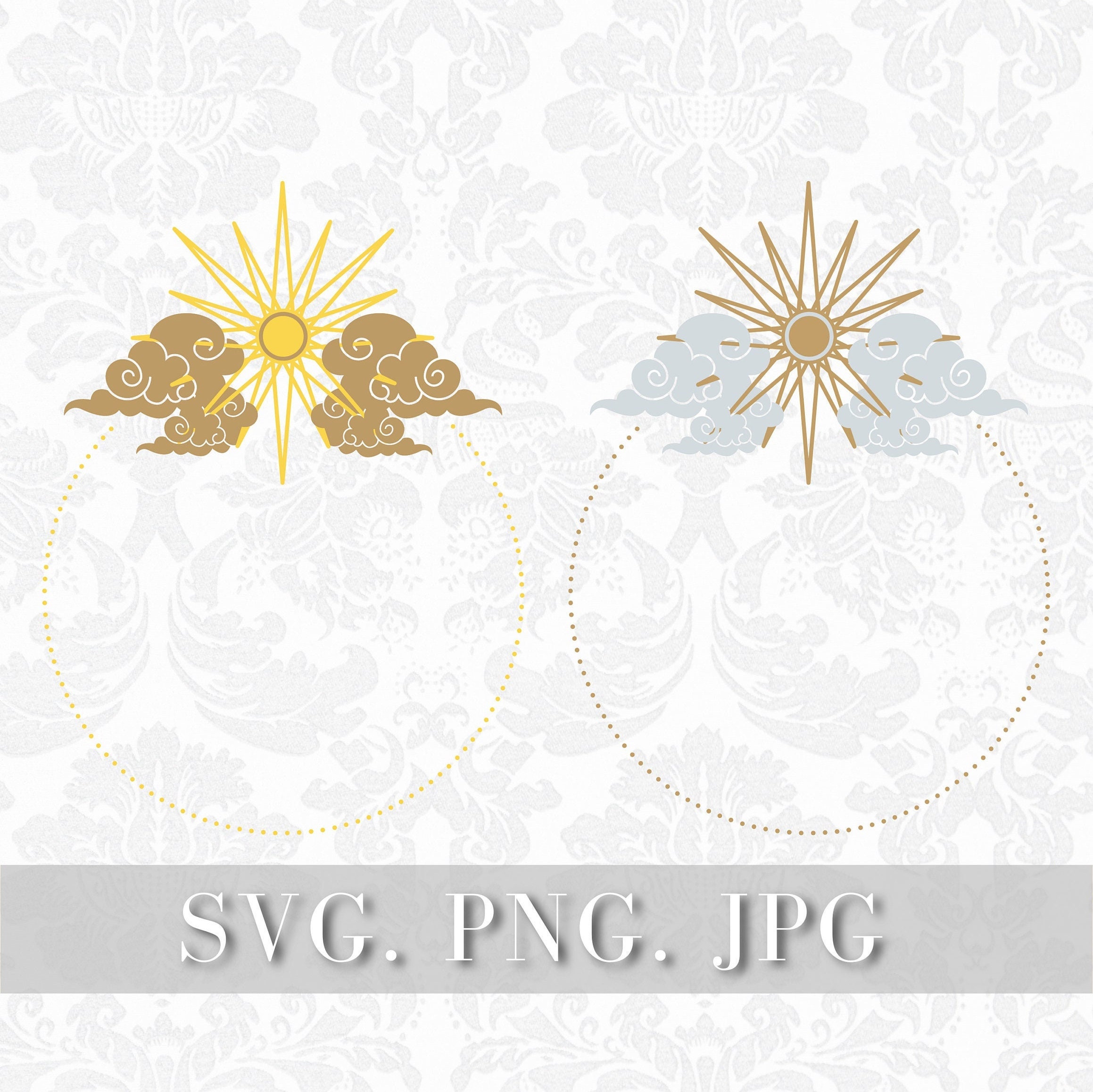Sun Svg/png/jpg, Sun Clipart, Sunshine Svg, Celestial Sun Svg, Retro ...