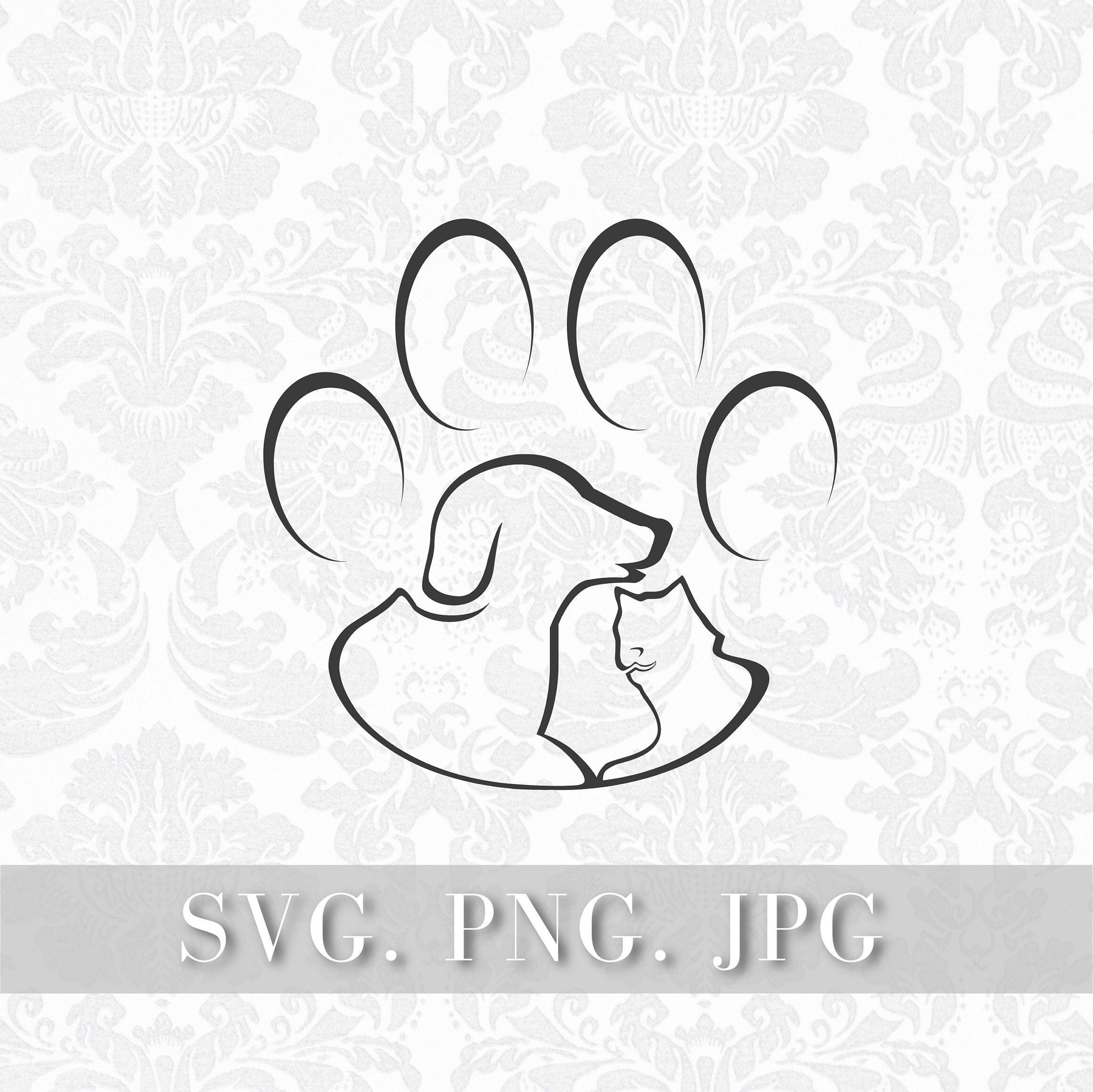 Dog and Cat Svg Dog and Cat Clipart Dog and Cat Best Friends - Etsy