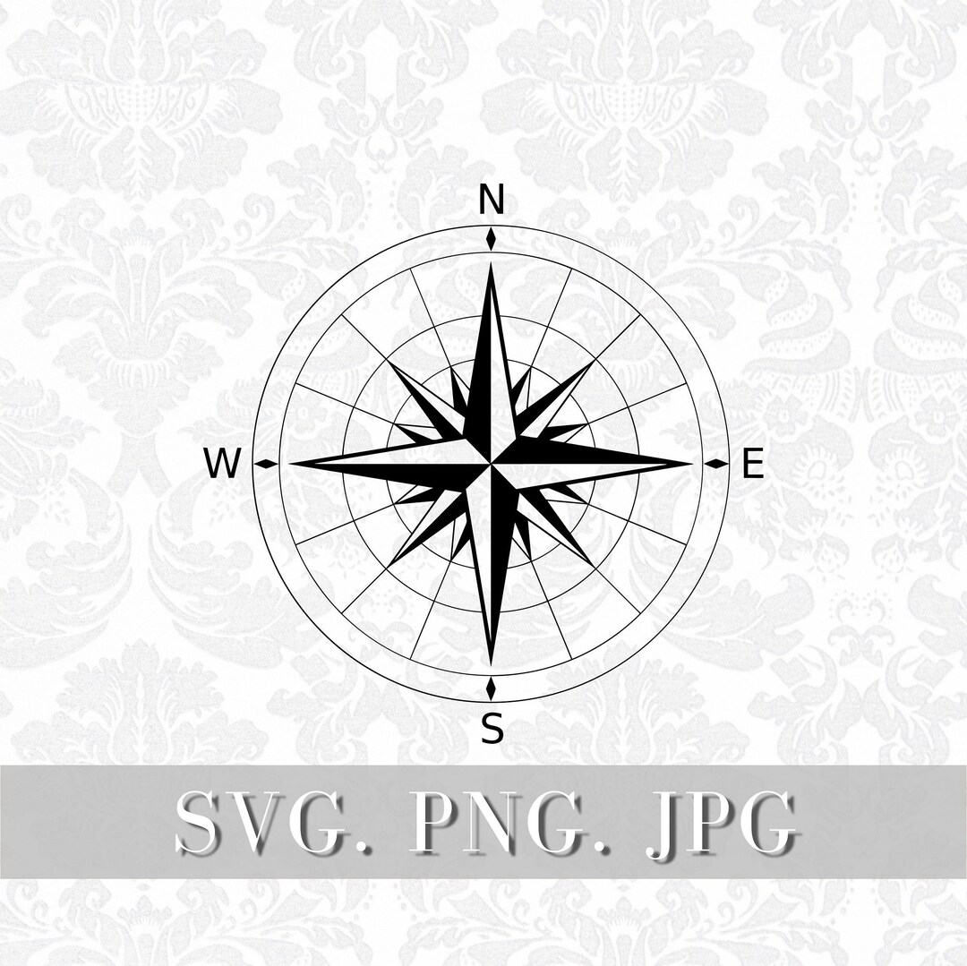 Compass Silhouette Svg, Compass Svg, Png, Jpg, Compass Cricut, Compass ...
