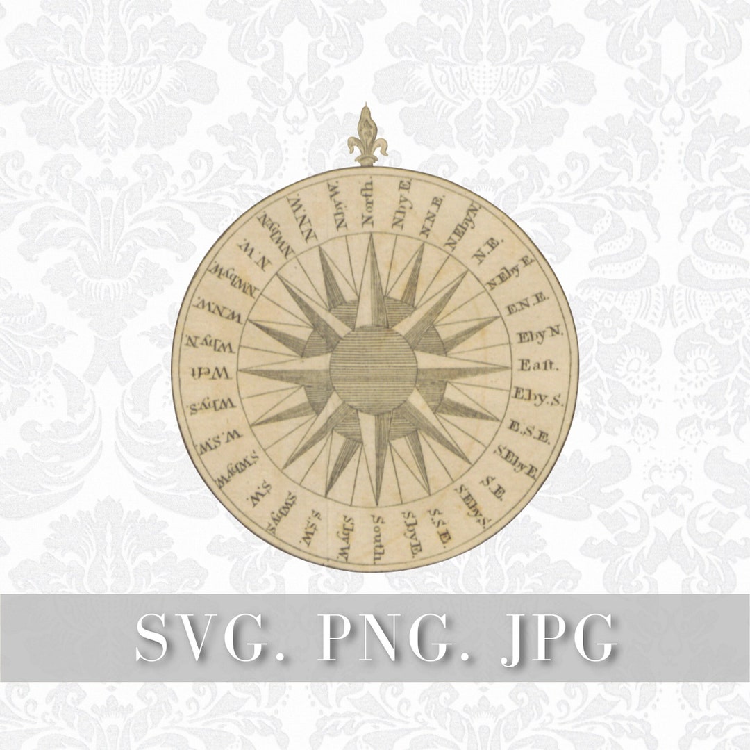 Compass Svg Compass Rose Svg Compass Clipart Svg Nautical - Etsy
