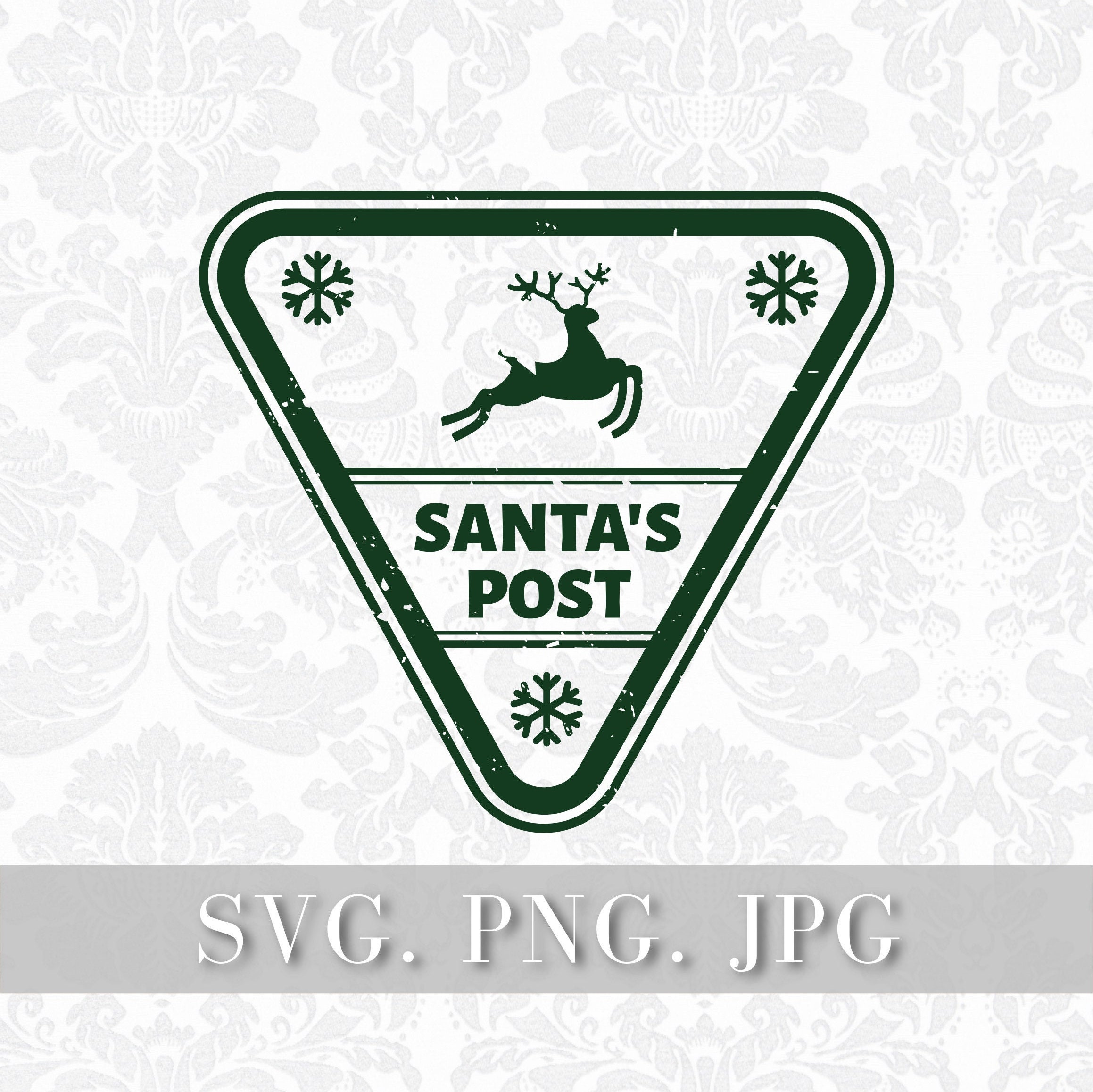 Santas Post Svg Stamp Svg North Pole Christmas Svg Christmas Stamp