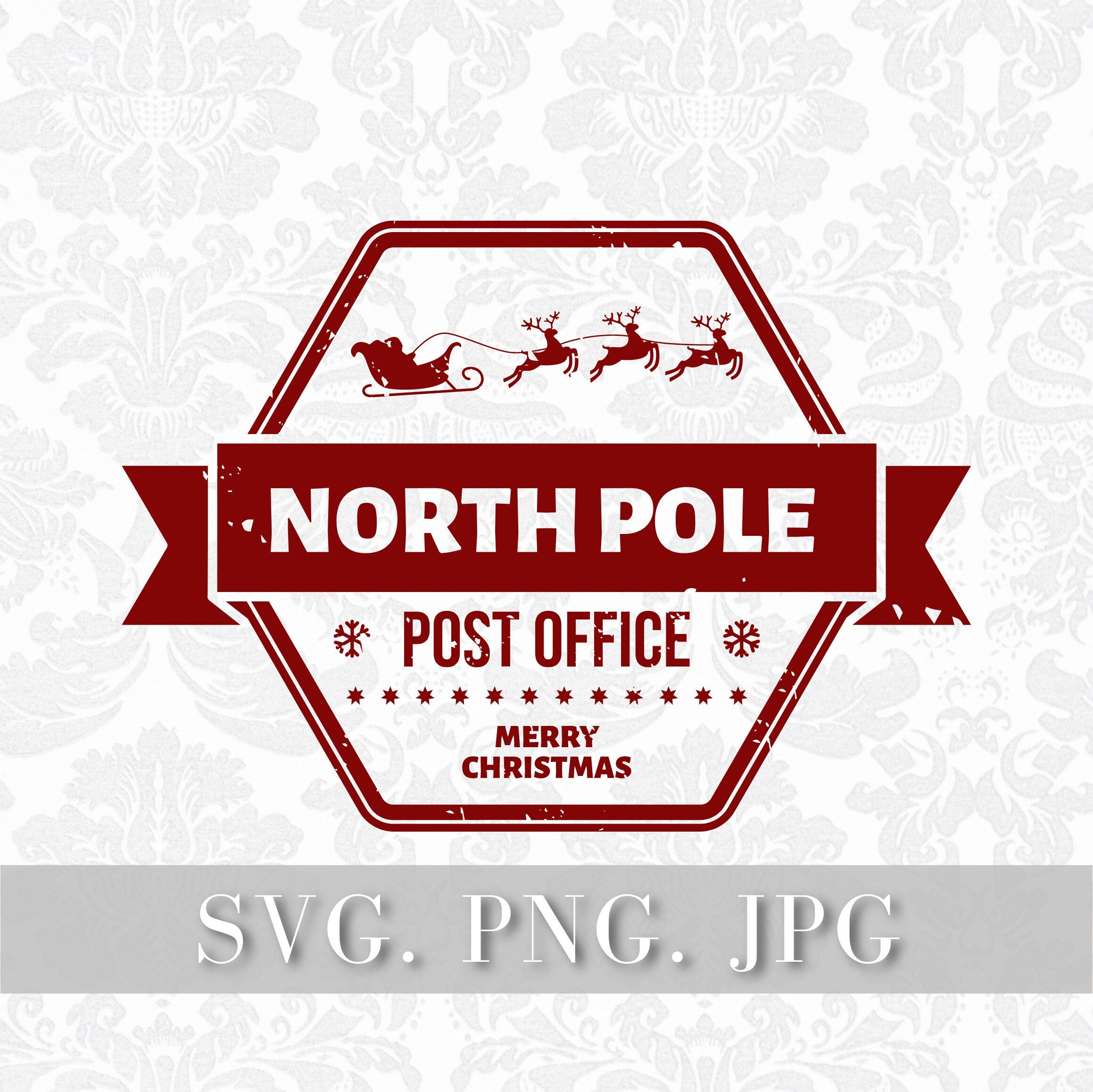 North Pole Post Office Svg Stempel svg Nordpol Weihnachten - Etsy.de