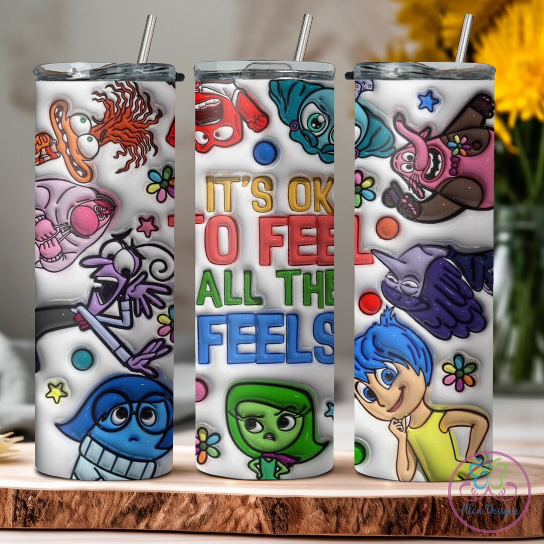Inside Out 2 Tumbler 20oz Skinny Tumbler, Inside Out Tumbler, Today I ...