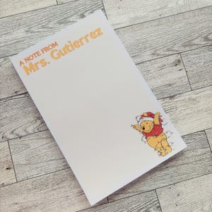 Winnie the Pooh Gift, Customizable Notepad, Back to School, End of Year ...