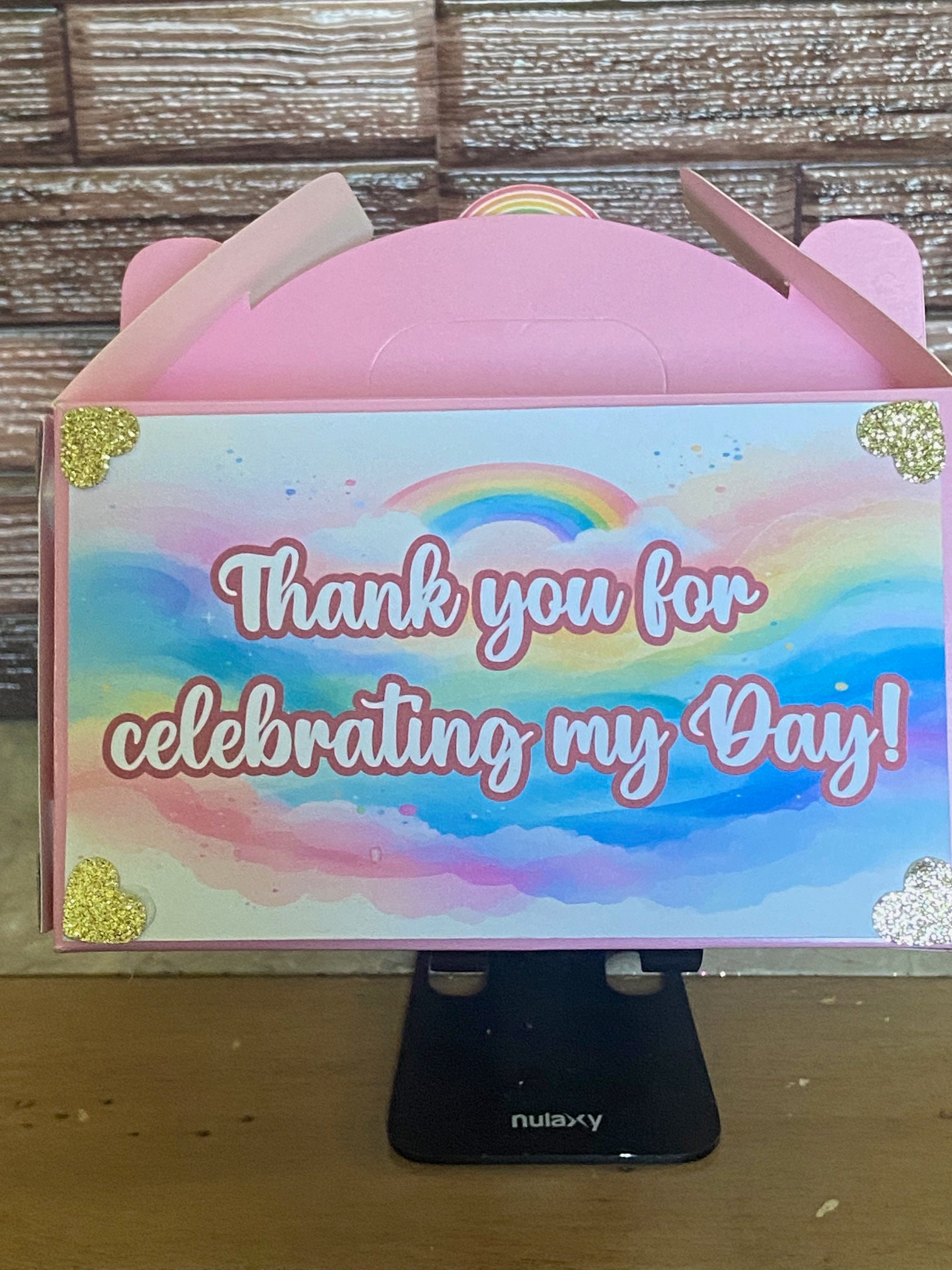 Rainbow Theme Gable Box/personalized Candy Box/ Name Box - Etsy
