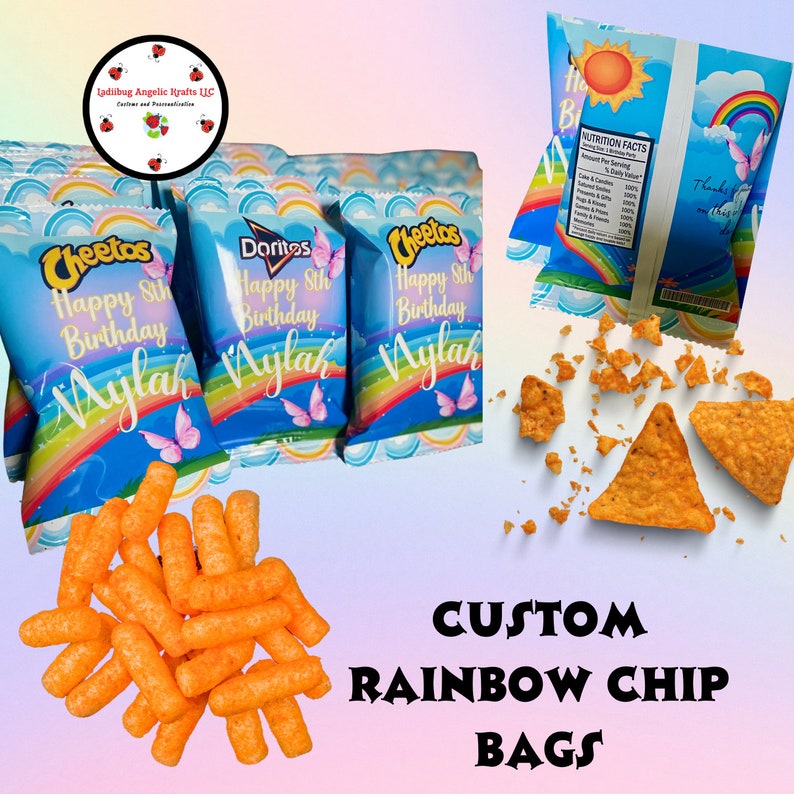 Custom Rainbow Chip Bag - Etsy