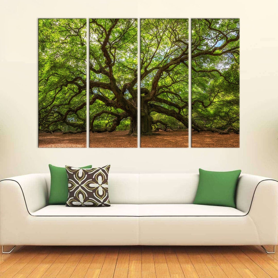 Big Oak Tree Wall Art Green Wall Art Parents Gift Oak Print - Etsy