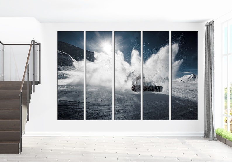 Snowboarding Print Cool Wall Art Snow Print Winter Wall Art Snowboard ...