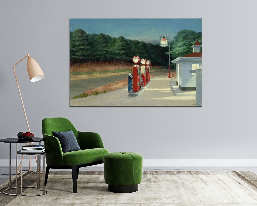 Edward Hopper "gas" Print on Canvas Room Decor American Wall Art Retro ...