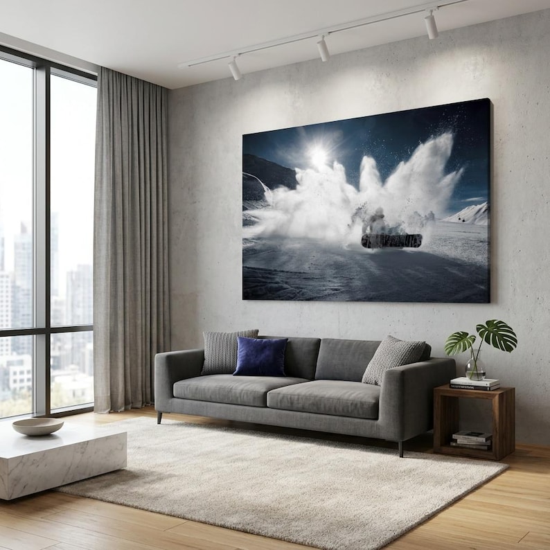 Snowboarding Print Cool Wall Art Snow Print Winter Wall Art Snowboard ...