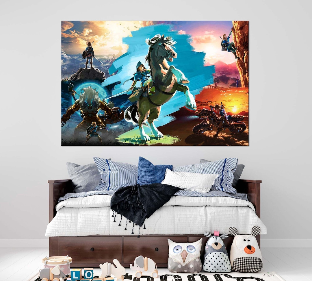 Legend of Zelda Collage Canvas Print Large Wall Art Video Game Nursery ...
