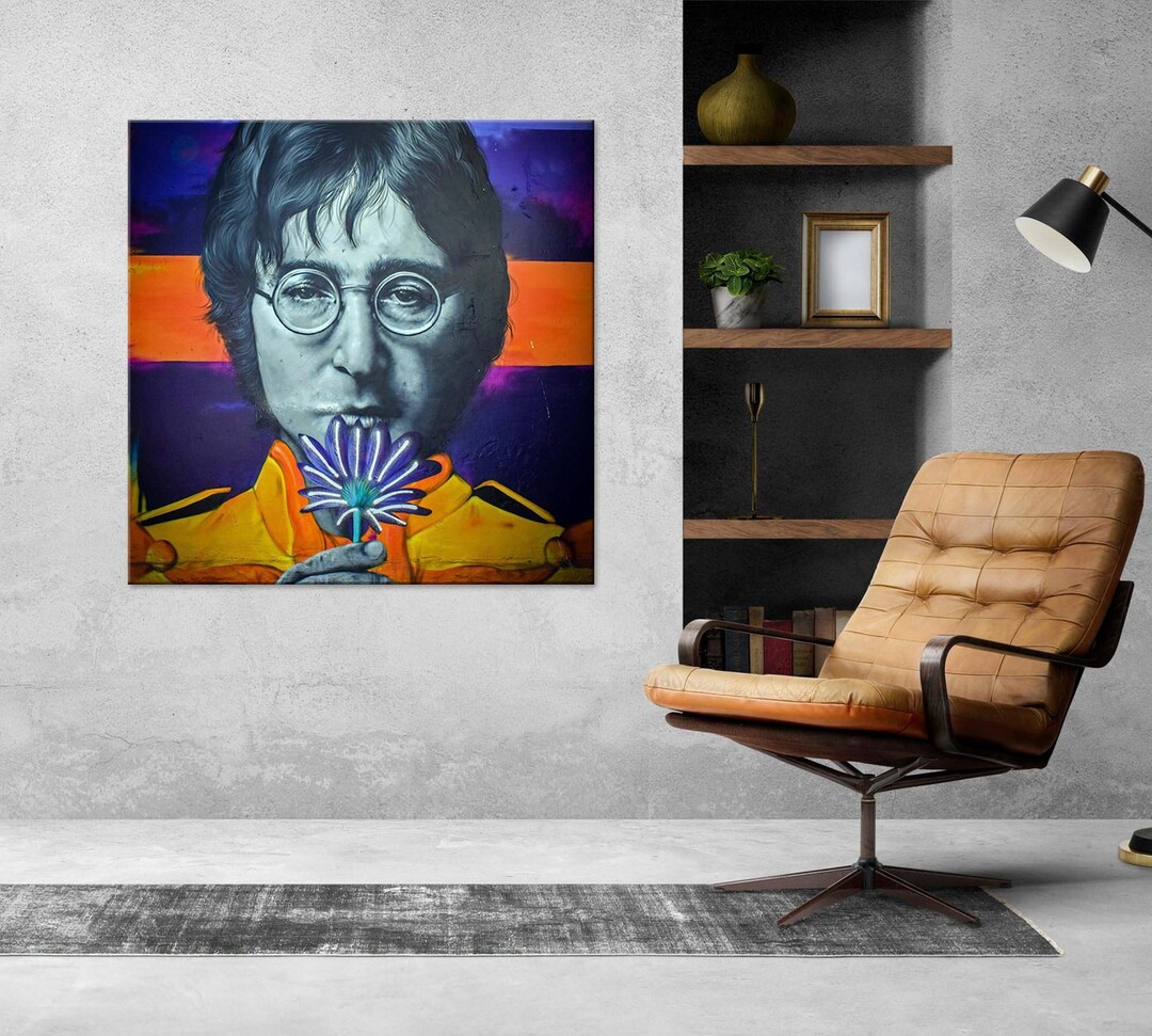 John Lennon Mural Pop Art Print Room Decor Street Art Graffiti Wall Art ...