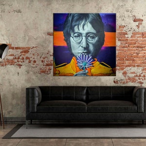 John Lennon Mural Pop Art Print Room Decor Street Art Graffiti Wall Art ...