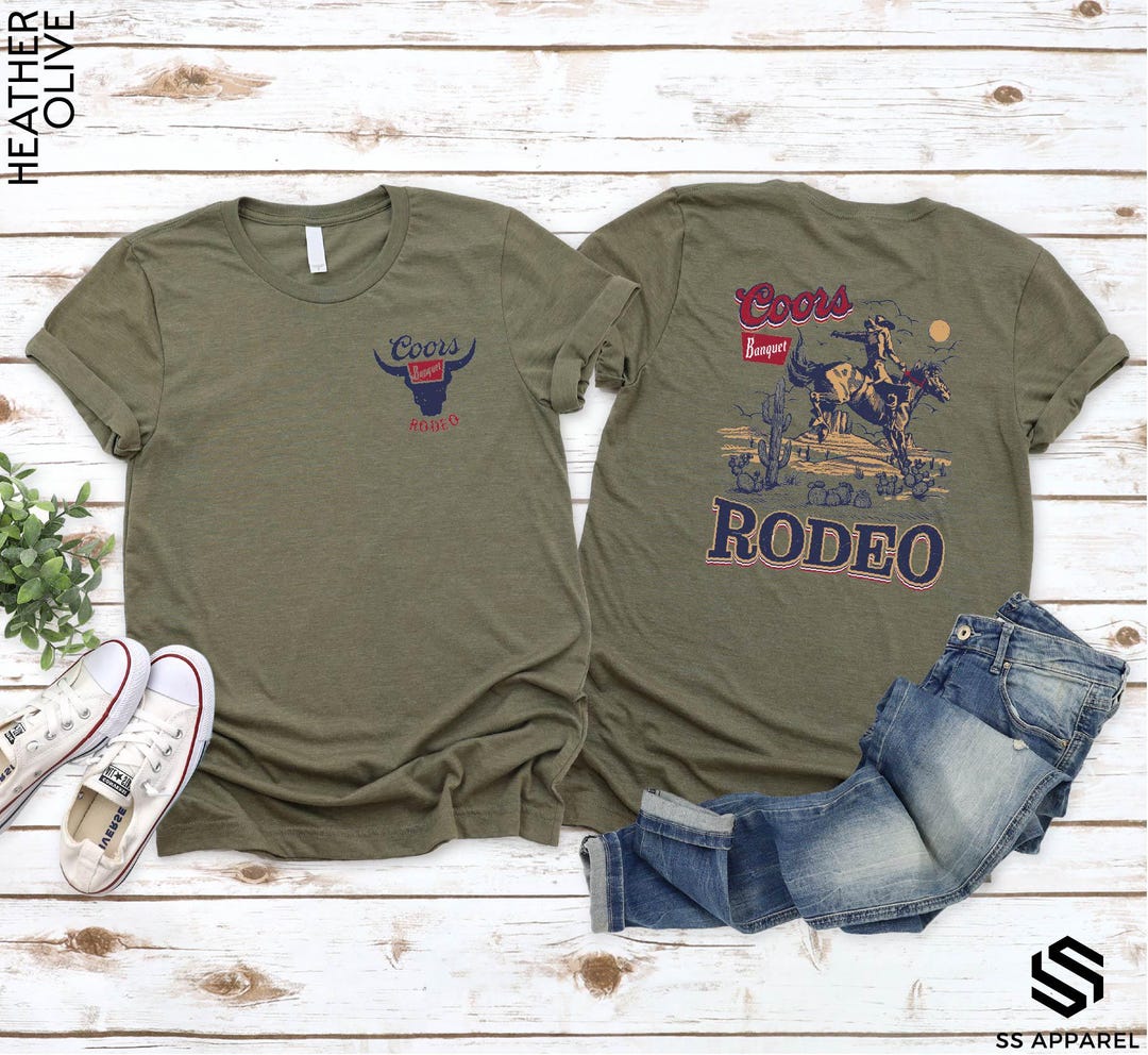 Two Sided Coors Rodeo Shirt, 90s Cowboy Shirt, 2000s Western Graphic ...