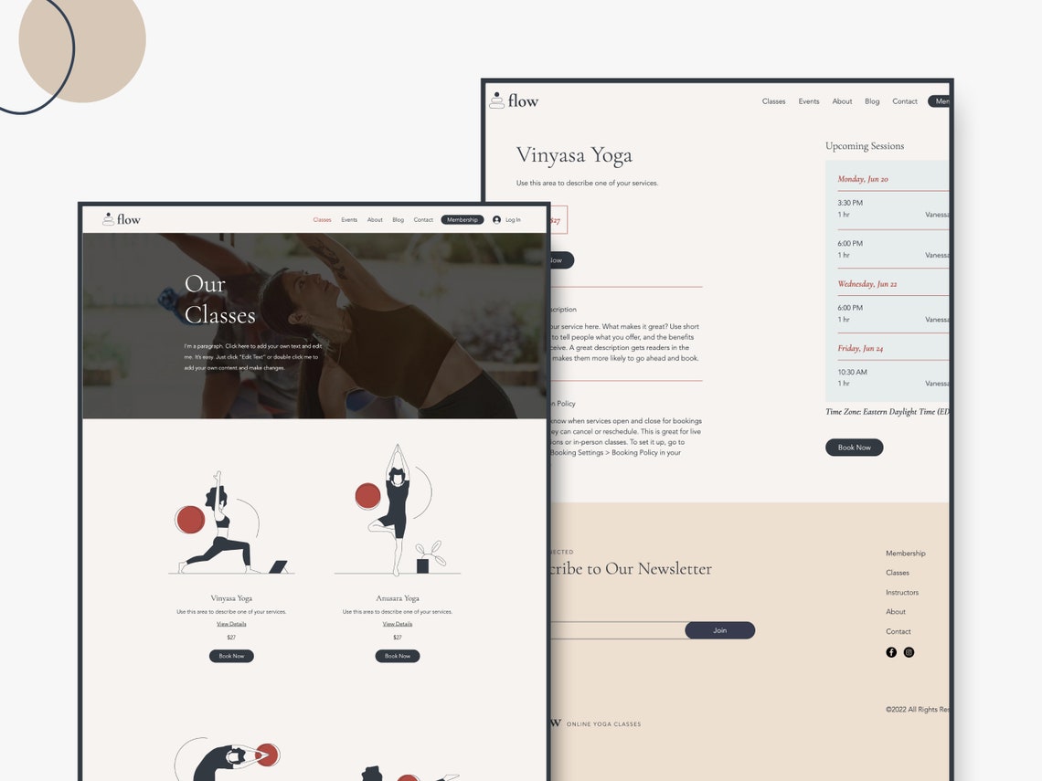 Wix Website Template for Yoga Instructor and Wellness Studio | Yoga ...