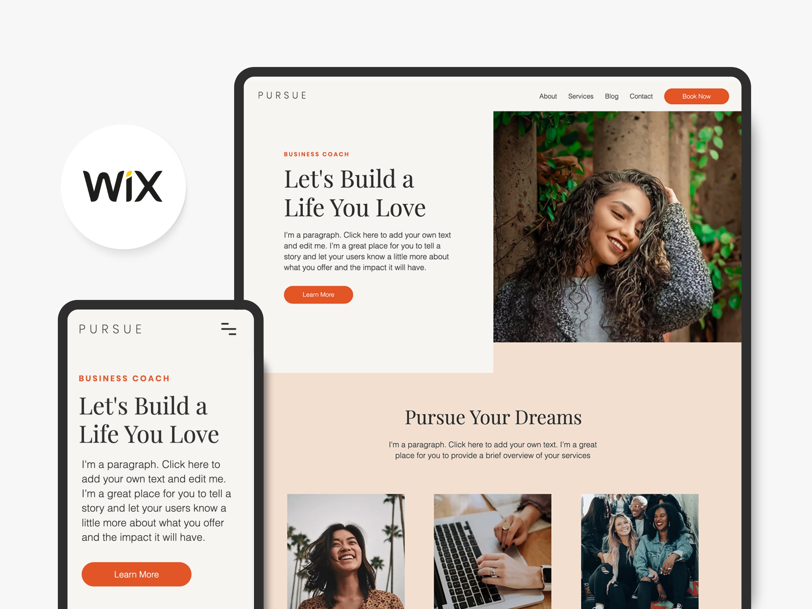 Wix Website Template for Coaches, Female Entrepreneurs, Small ...