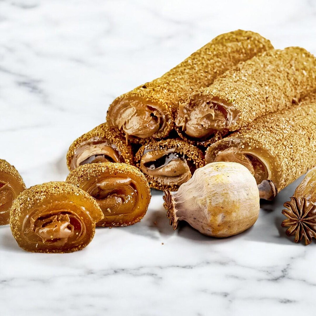 Turkish Delight Coated With Poppy Seeds and Filled With Poppy Paste ...