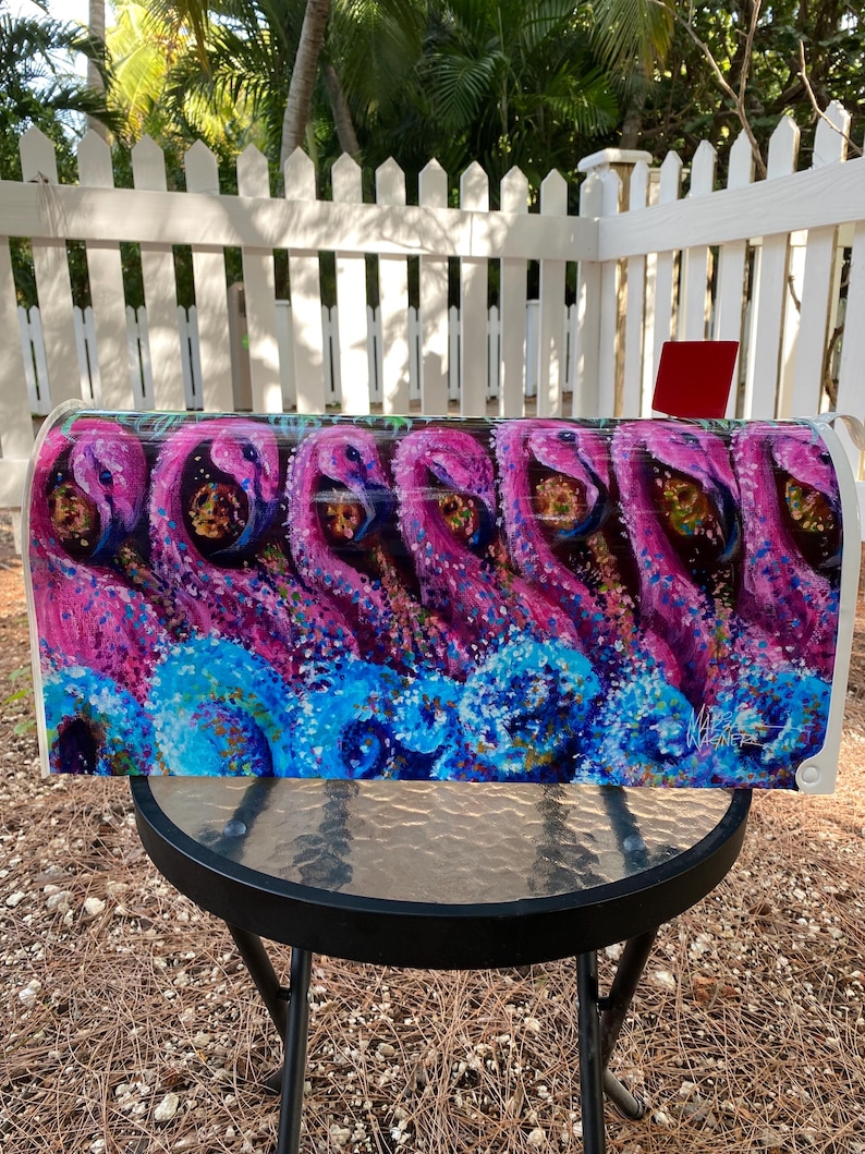 Flamingo Bird Wave Mailbox - Etsy