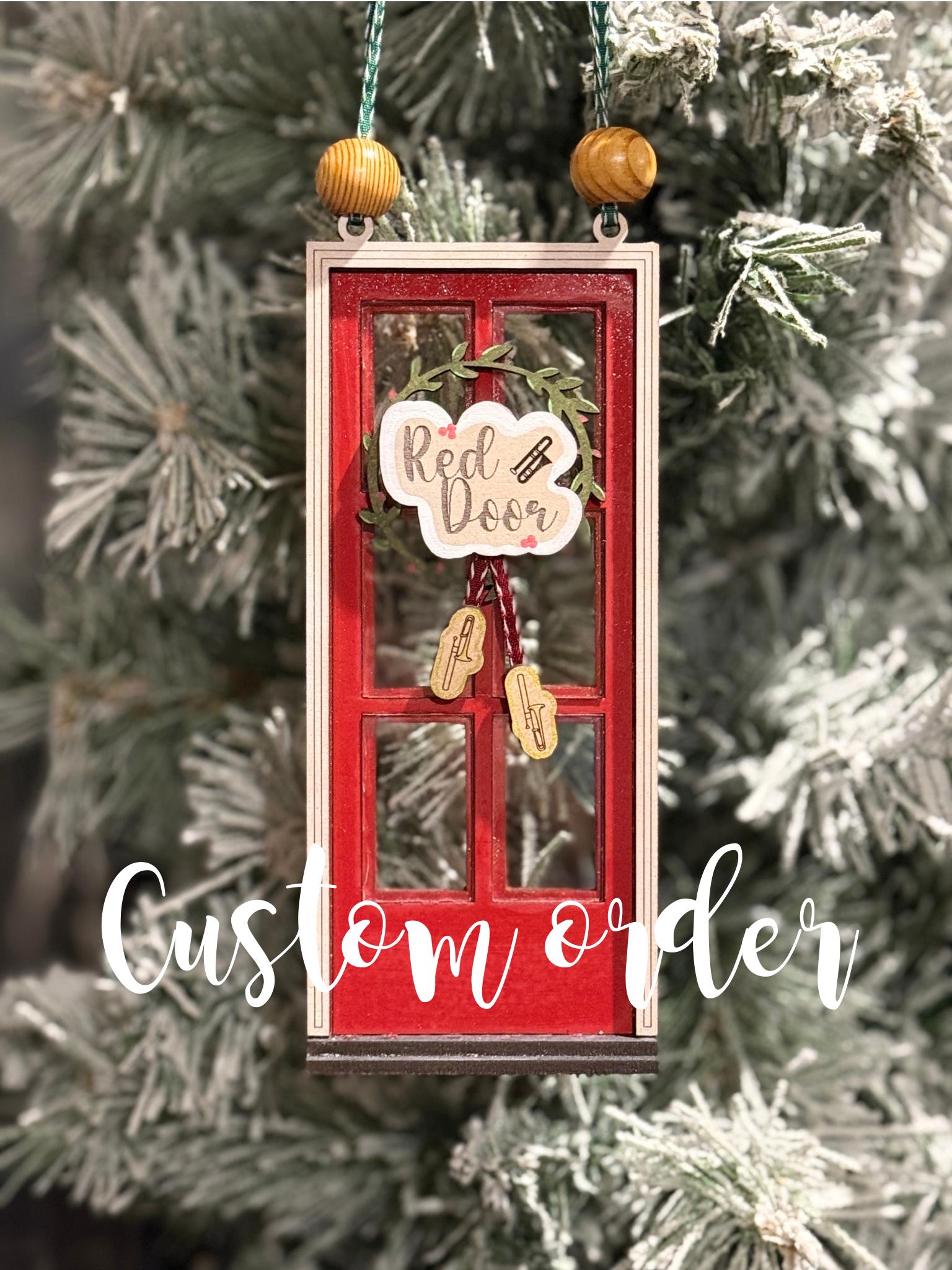 Customizable Tiny Door Ornament - Personalized Address, Color Options ...