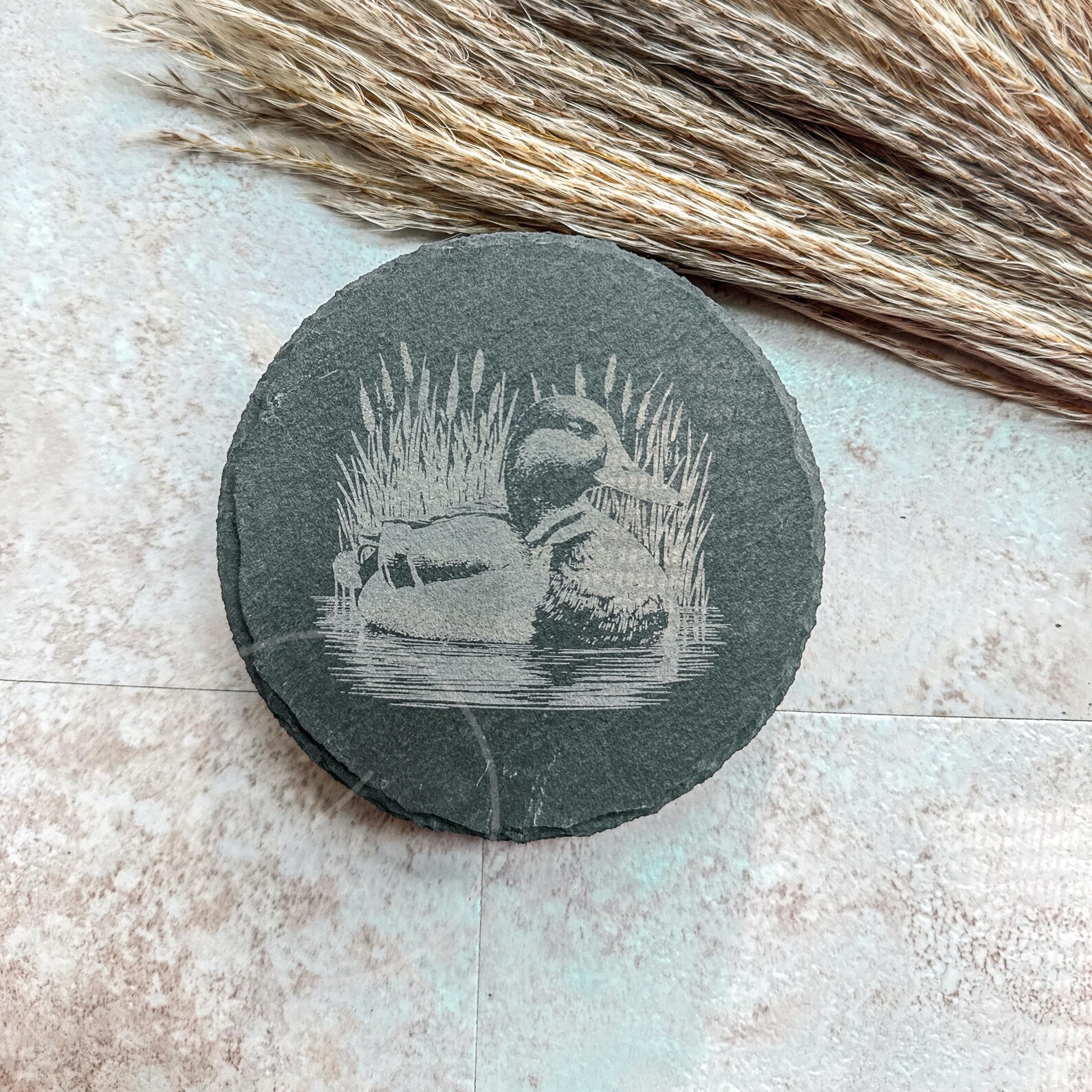 Rustic Slate Coaster Set – Hunting Lodge Barware - Etsy