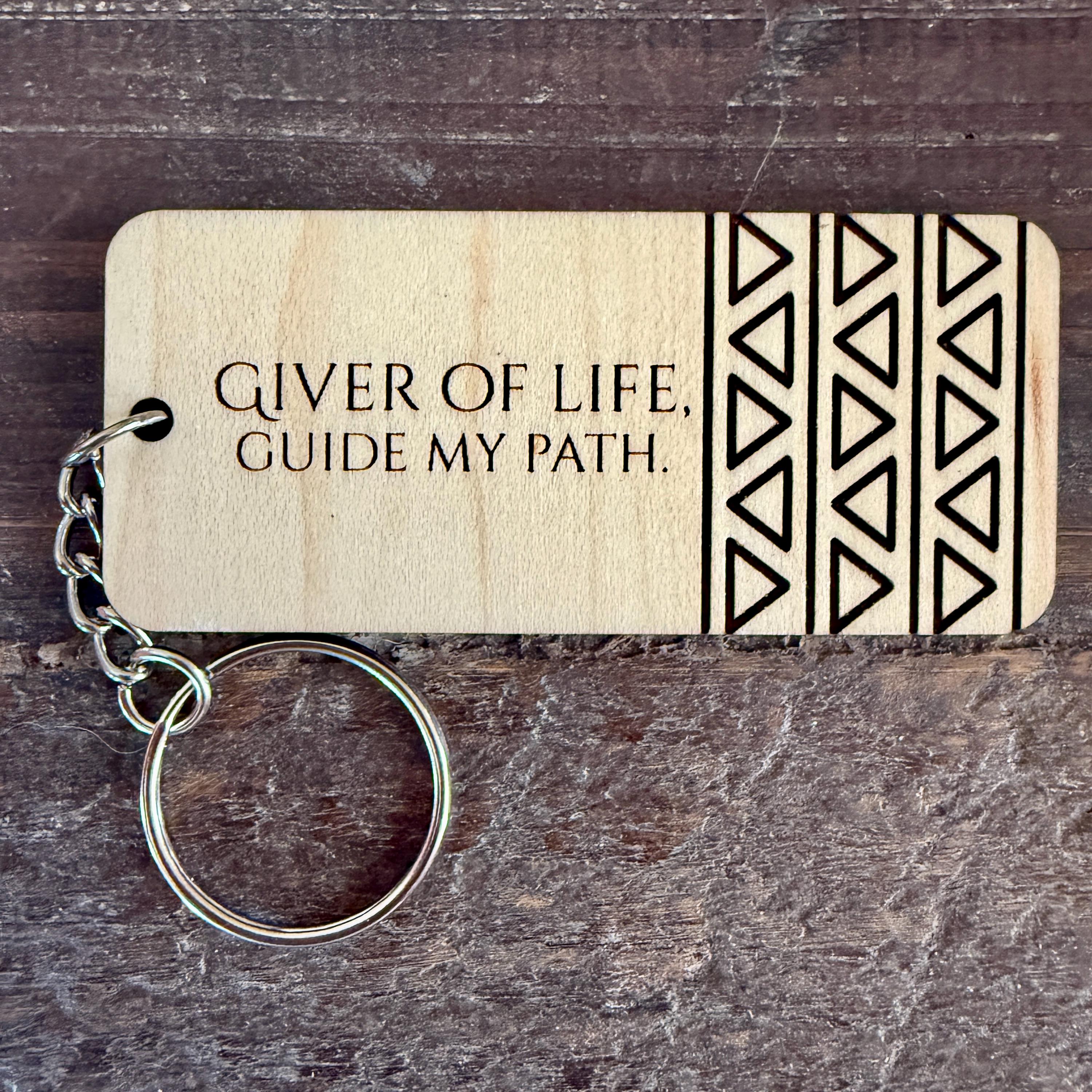 Giver of Life Engraved Wooden Keychain | Spiritual Gift | Inspirational ...