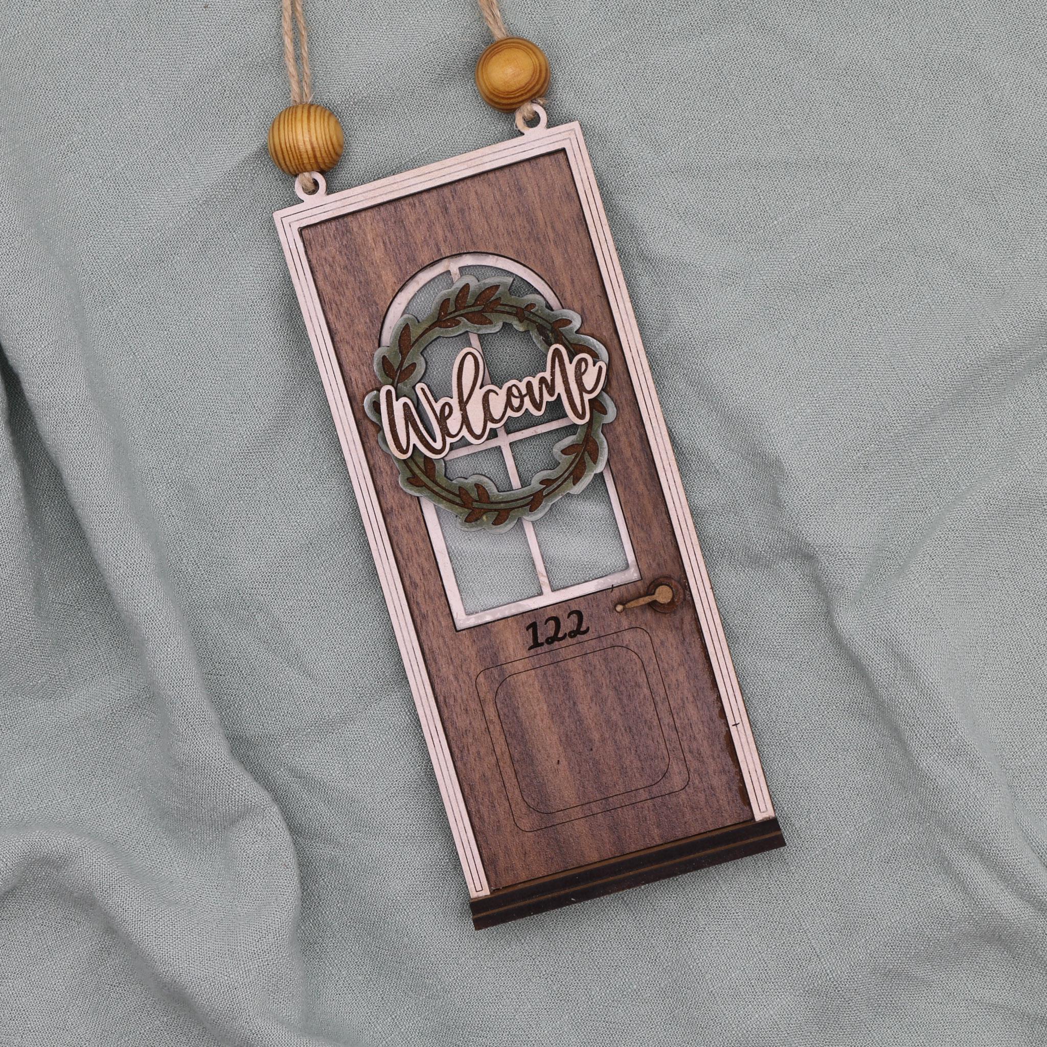 Customizable Tiny Door Ornament - Personalized Address, Color Options ...