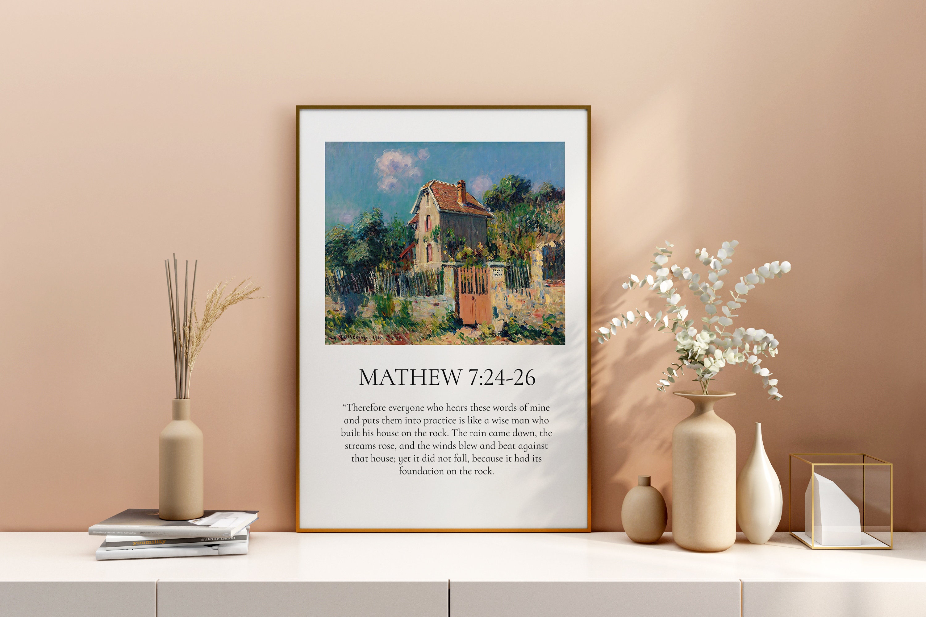 Mathew 7, Bible Verse Prints, Modern Christian Home Decor, Christian ...