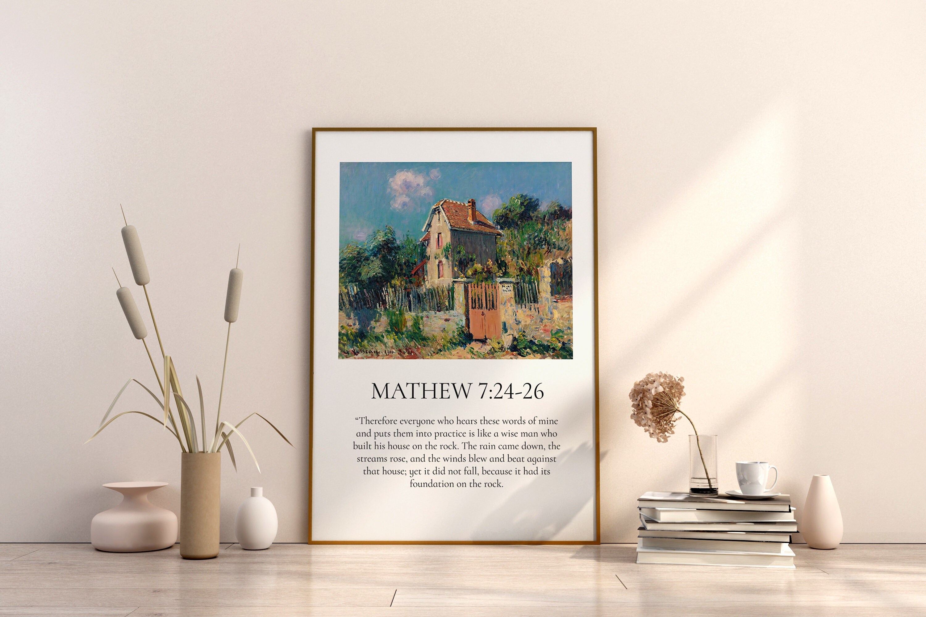 Mathew 7, Bible Verse Prints, Modern Christian Home Decor, Christian ...