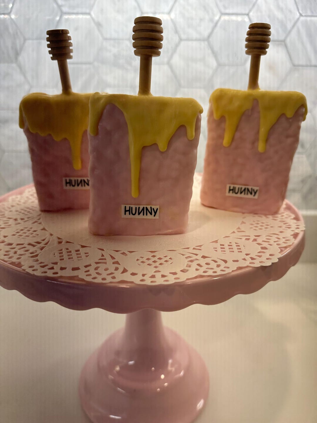 Chocolate Dipped Rice Krispy Treat , Winnie the Pooh Theme With Wooden ...