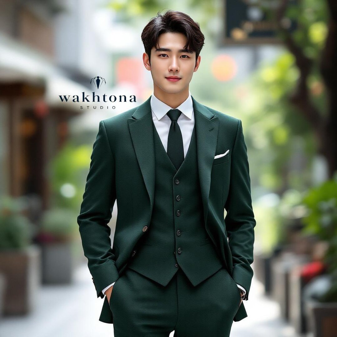 Emerald Green 3 Piece Suit: Terry Rayon Wedding Suit - Etsy UK