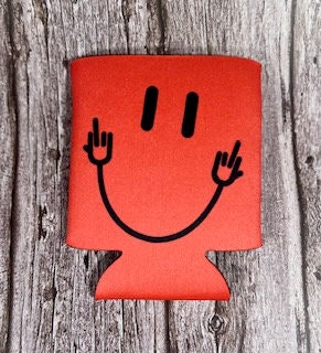 Can Koozie - Smiley Face Middle Finger - Etsy