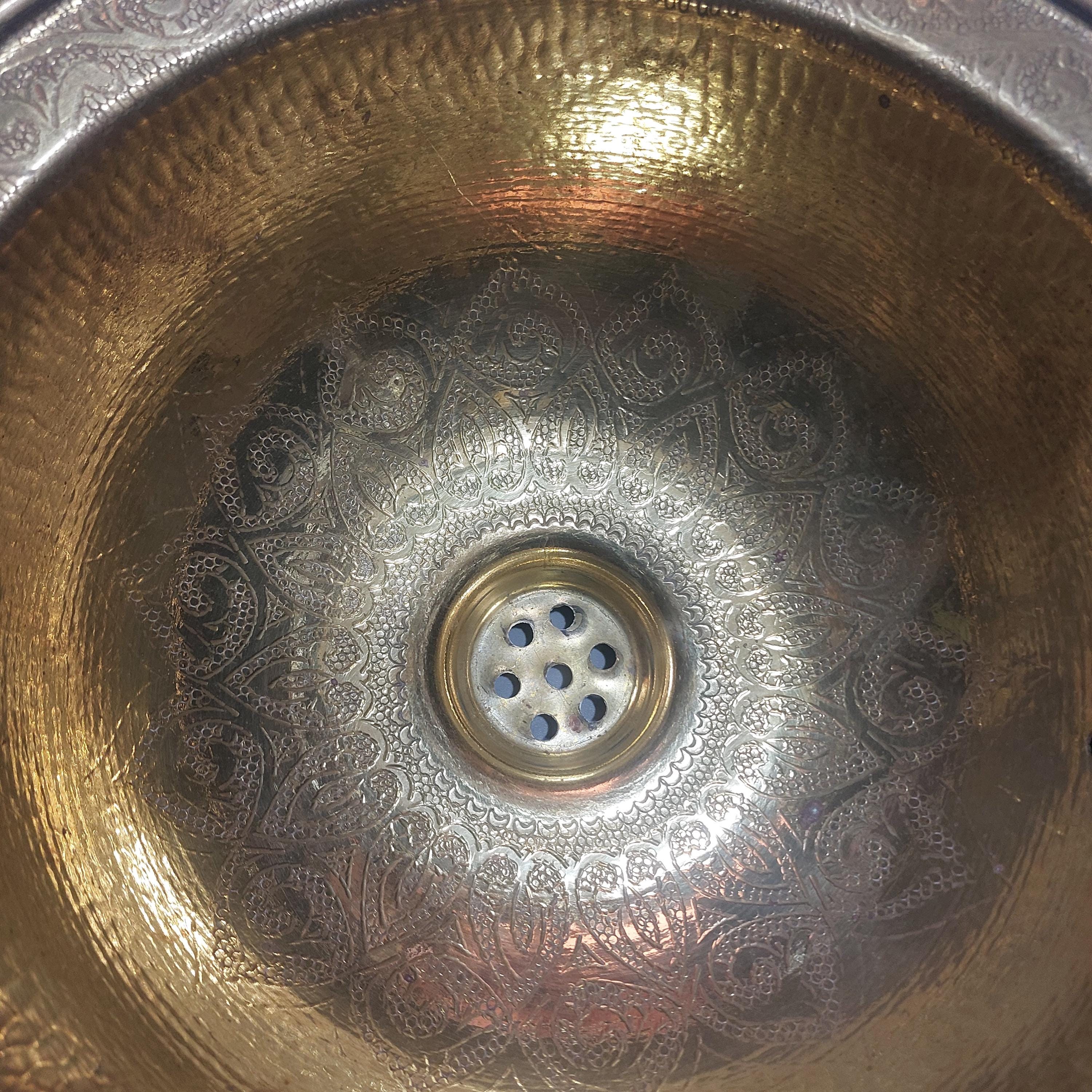 Handmade Brass Sink – Rustic Vessel Sink for Bathroom – Antique Gold ...