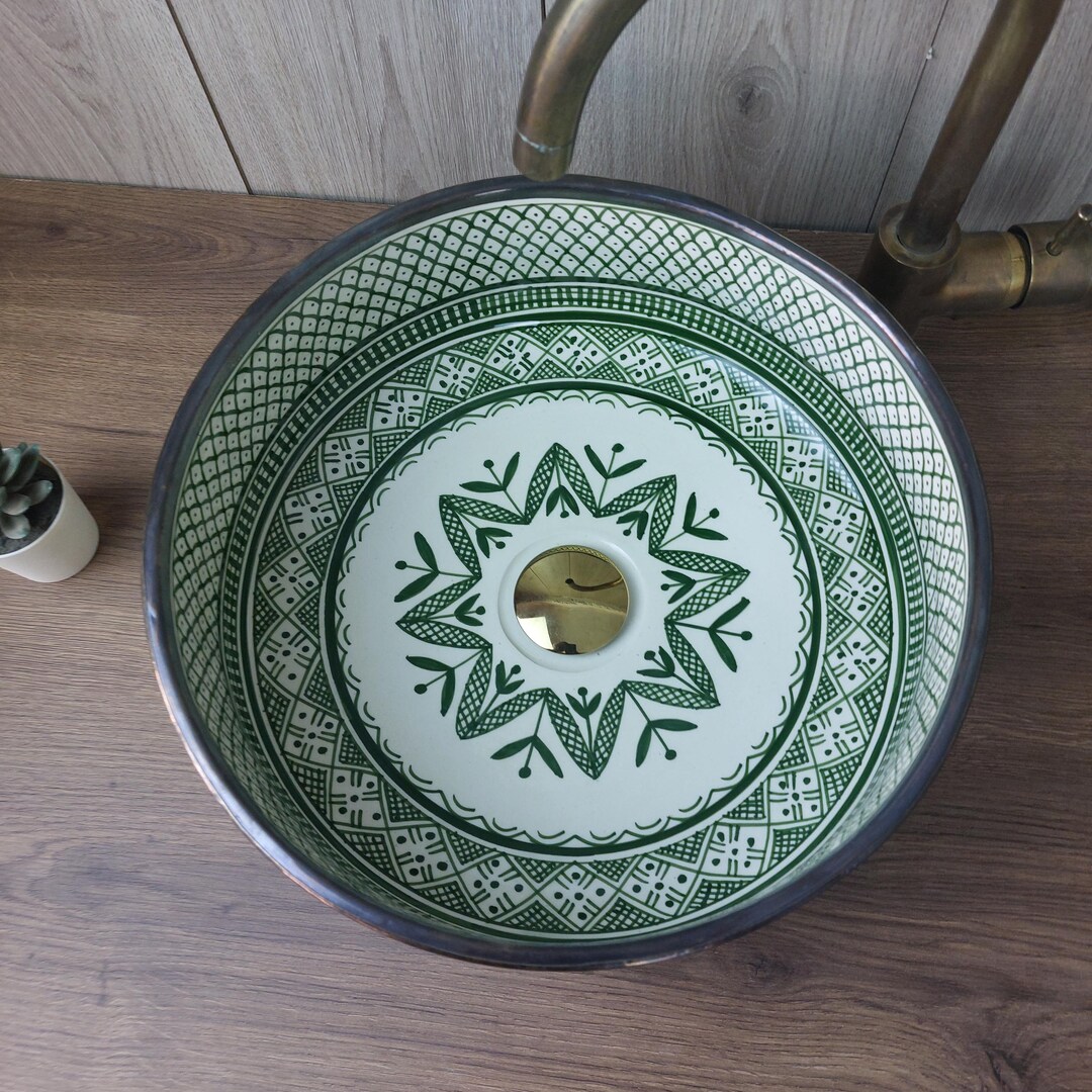 Handcrafted Emerald Green Ceramic Sink - Etsy