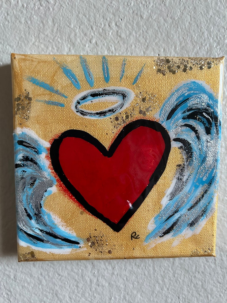 Follow Your Heart - 6x6 Acrylic on Canvas - Etsy