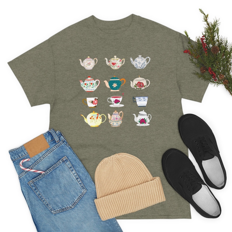 Tea Pot Tea Kettle Shirt, Tea Cups, Cottage Core Clothing Tea Drinker ...