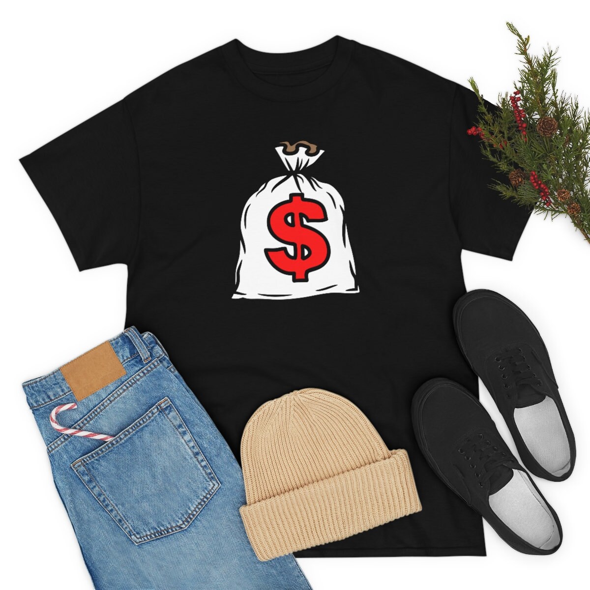 Money Bag Shirt, Red Lucky Money Bag T-shirt, Luna New Year Money Bag ...