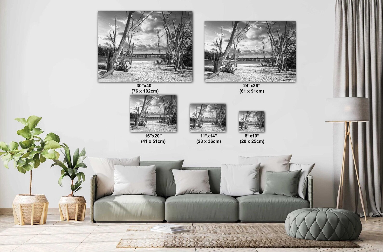 Beer Can Island Longboat Key Florida B&W Tropical Landscape Wall Decor ...