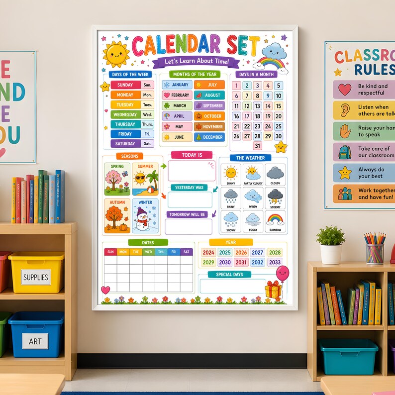 Classroom Decor Bundle, Calendar, Voice Level, Weather Charts ...