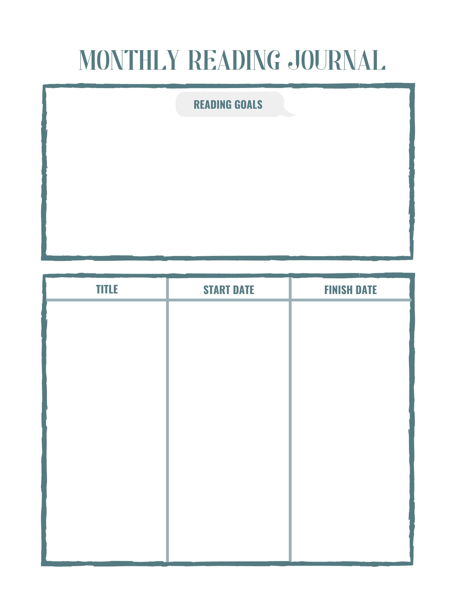 Reading Journal Print - Etsy