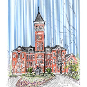 Clemson University Tillman Hall Print - Etsy