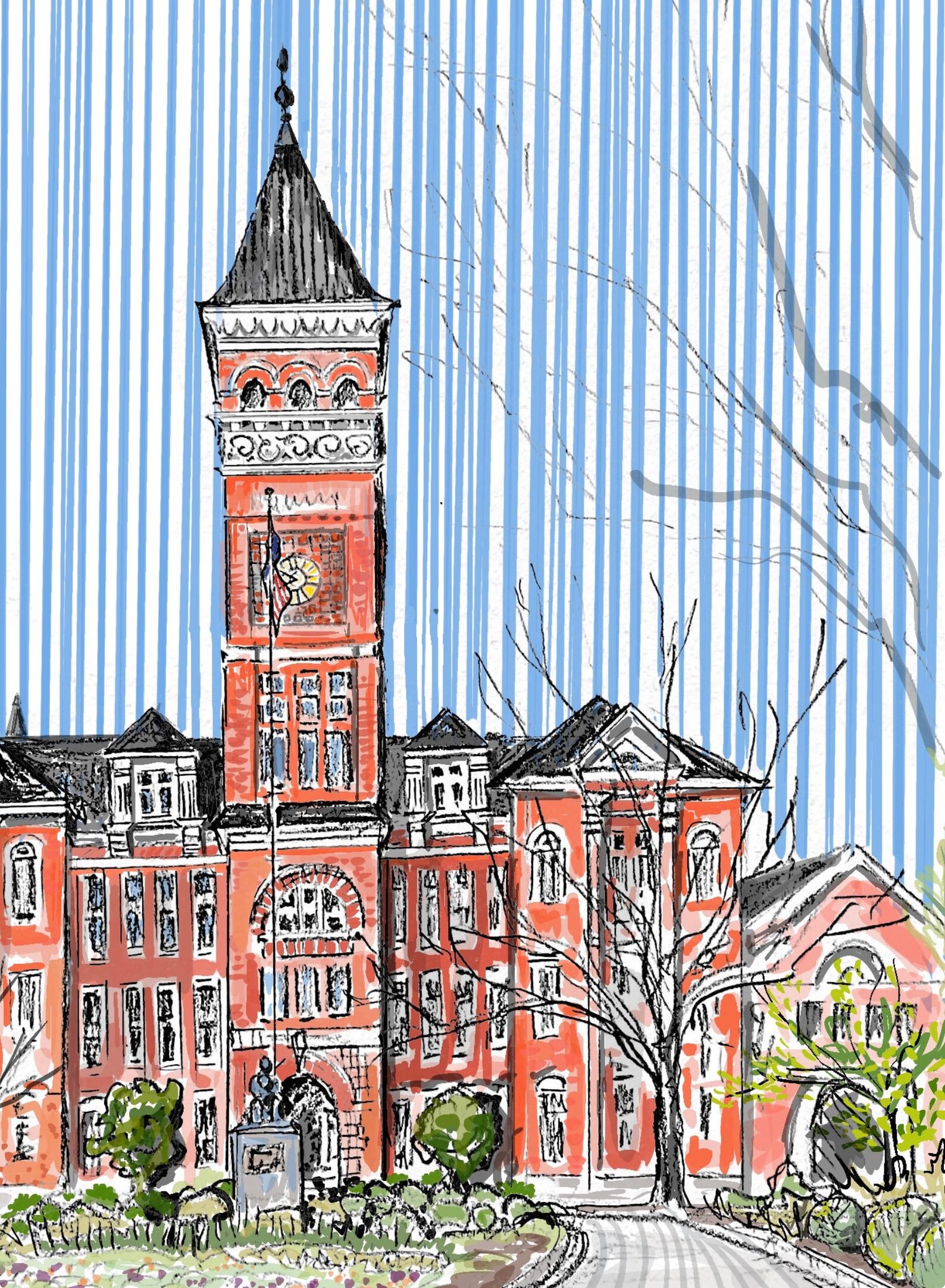 Clemson University Tillman Hall Print - Etsy